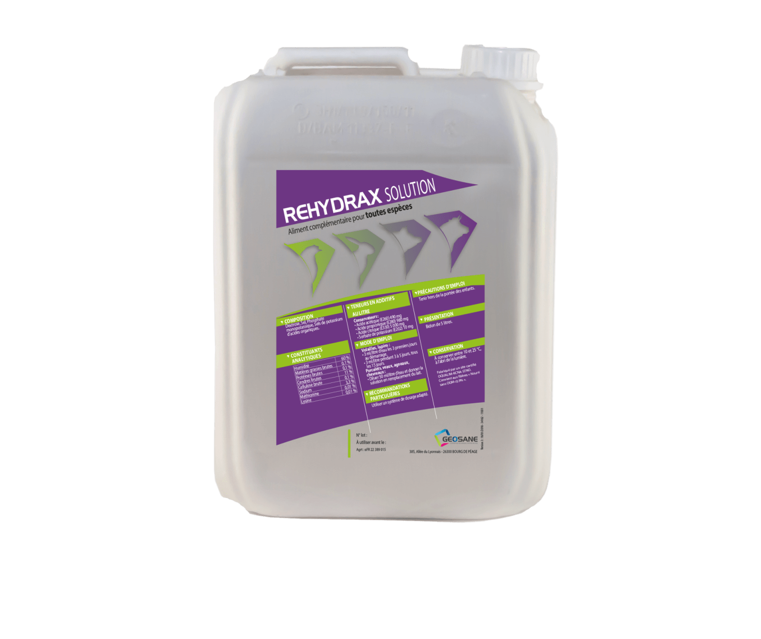 REHYDRAX SOLUTION | Produit d'élevage Géosane